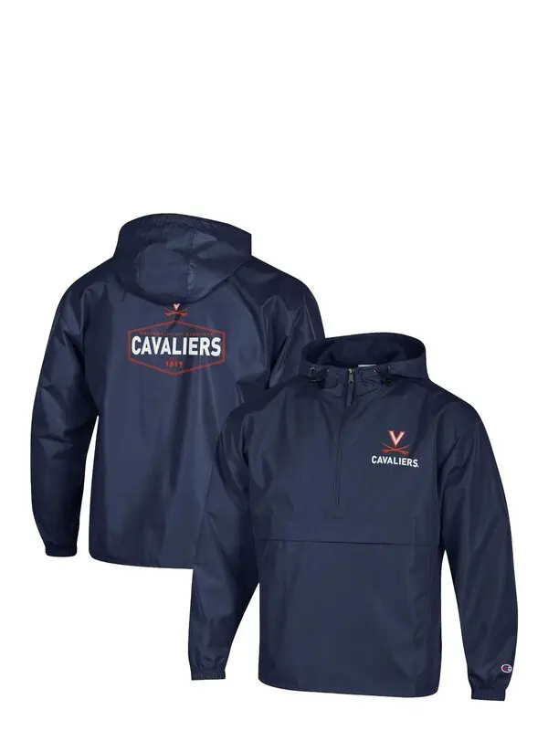 Champion Virginia Cavaliers Delay Packable Half-zip Jacket - Midnight Blue