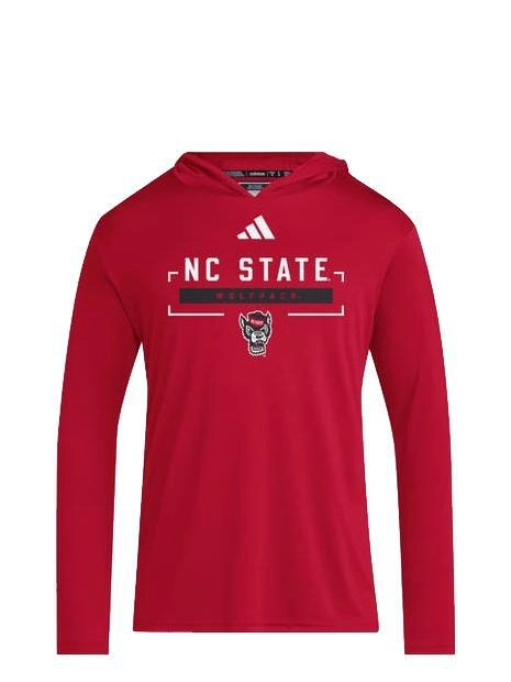 Adidas Nc State Wolfpack D4t Long Sleeve Hooded T-shirt - Red