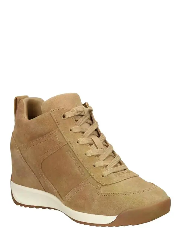 Michael Kors Nikko S2 Suede Wedge Trainer - Neutrals