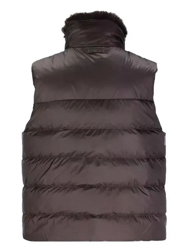 Max Mara Reversible Padded Horizontal-quilted Gilet - Brown