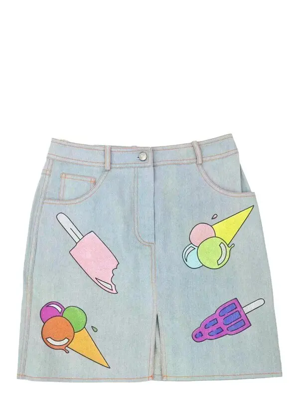 Dior 2004 Ice-cream-print Mini Skirt - Blue