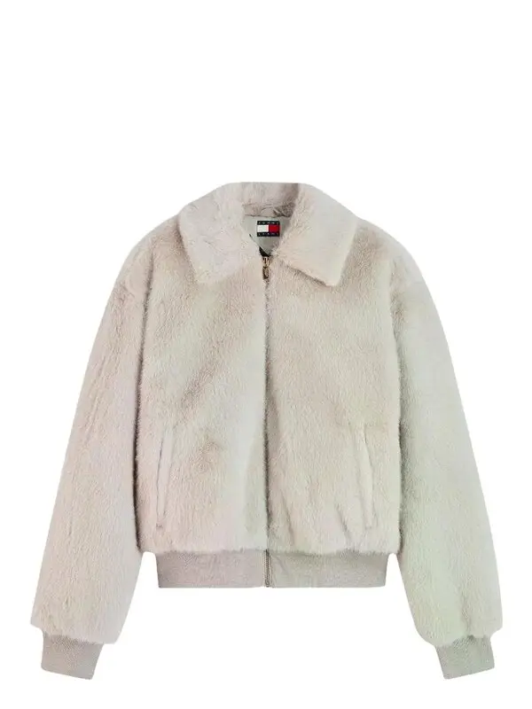 Tommy Hilfiger Faux-fur Bomber Jacket - Neutrals