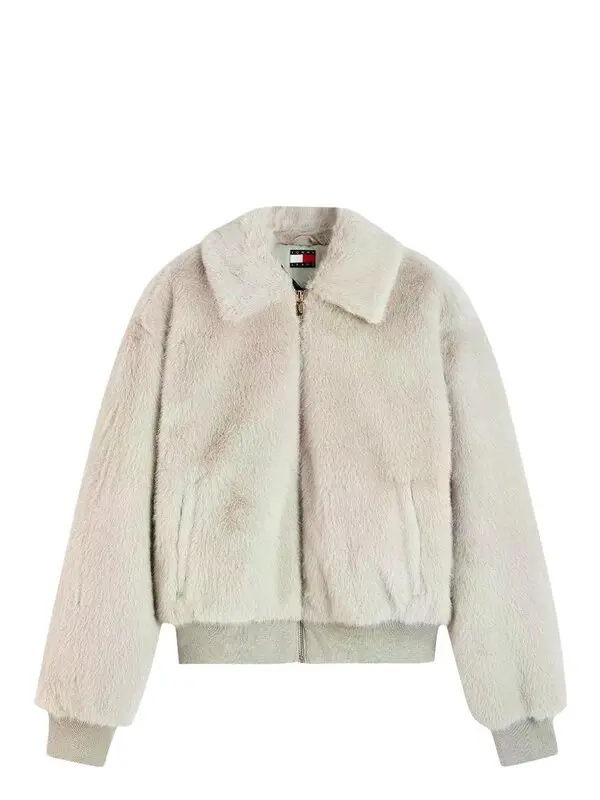 Tommy Hilfiger Faux-fur Bomber Jacket - Neutrals
