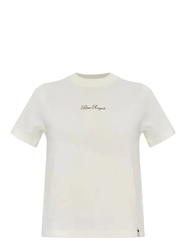 Palm Angels Logo-print Cotton T-shirt - Neutrals