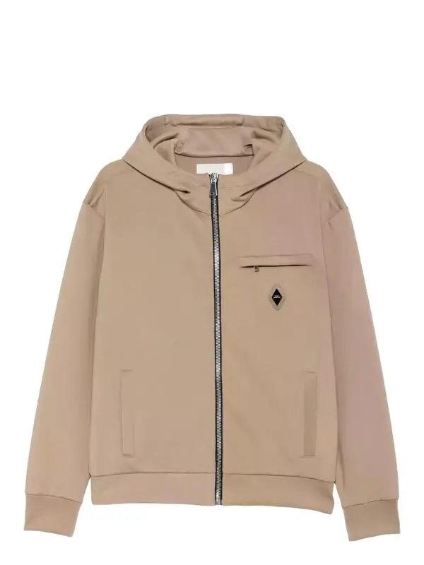 YES LONDON Logo-patch Hooded Jacket - Neutrals
