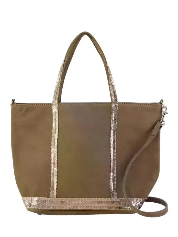 Vanessa Bruno Small Cabas Sequin-embellished Leather Tote Bag - Neutrals