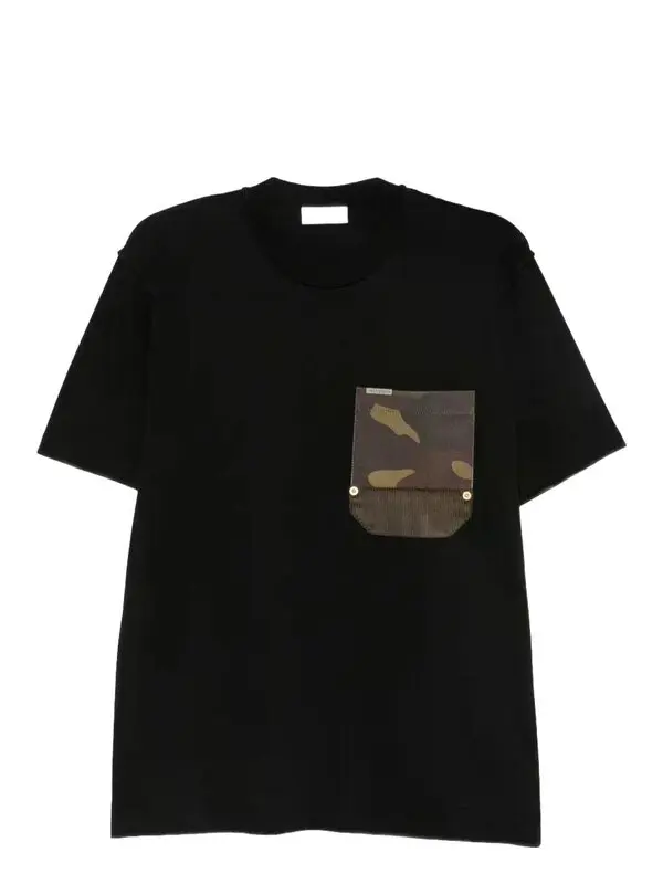 YES LONDON Camouflage-print Pocket T-shirt - Black