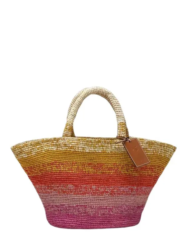 Manebí Sunset Glow Panier Raffia Tote Bag - Orange