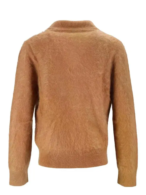 KANGRA Brushed-effect Shawl-collar Sweater - Neutrals
