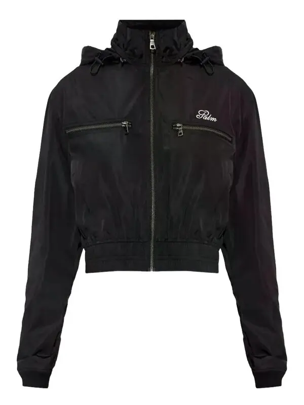 Palm Angels Hooded Logo-embroidered Jacket - Black