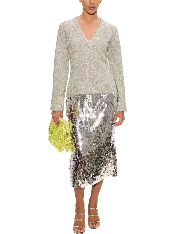 SIMONMILLER Briar Tinsel-knit Cardigan - Silver