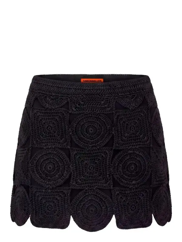SIMONMILLER Beep Beep Crochet-knit Mini Skirt - Black