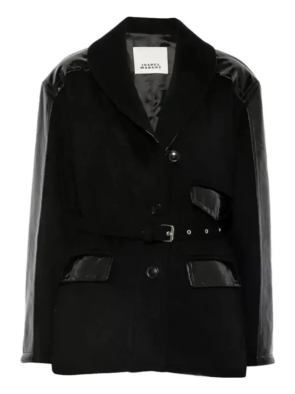 Isabel Marant Étoile Belted Panelled Coat - Black