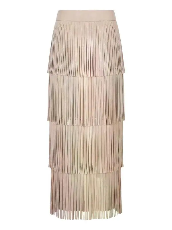 SIMONMILLER Za Za Fringed Maxi Skirt - Neutrals