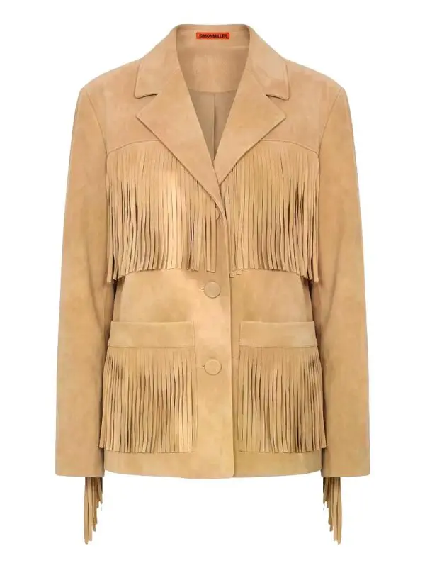 SIMONMILLER Mabel Fringe-trimmed Jacket - Neutrals