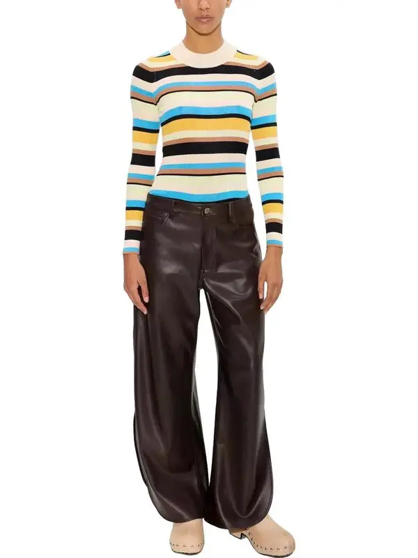 SIMONMILLER Livia Curved-hem Trousers - Brown