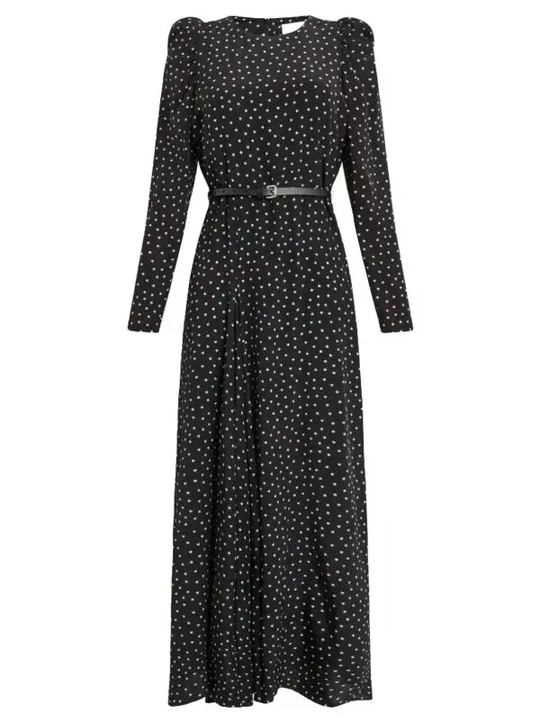 P.a.r.o.s.h Stars Belted Maxi Dress - Black