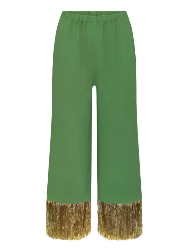 SIMONMILLER Nella Fringe-trim Trousers - Green