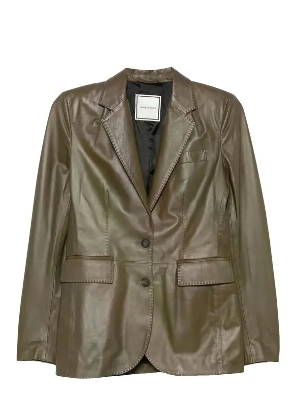 Tagliatore Leather Single-breasted Jacket - Green