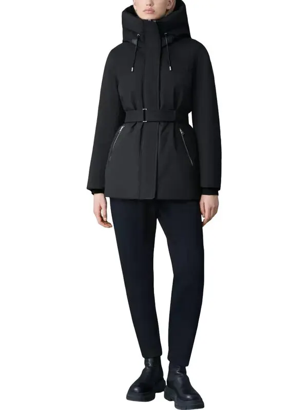Mackage Jeni-nf Belted Hooded Jacket - Black