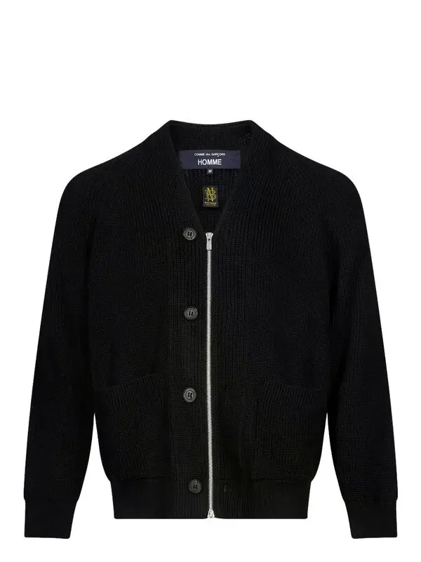 Comme Des Garçons Zip-fastening Knitted Cardigan - Black