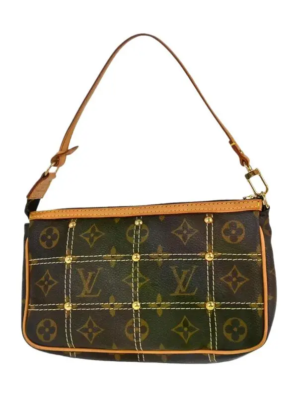 LOUIS VUITTON Rivet Pochette Monogram Handbag - Brown