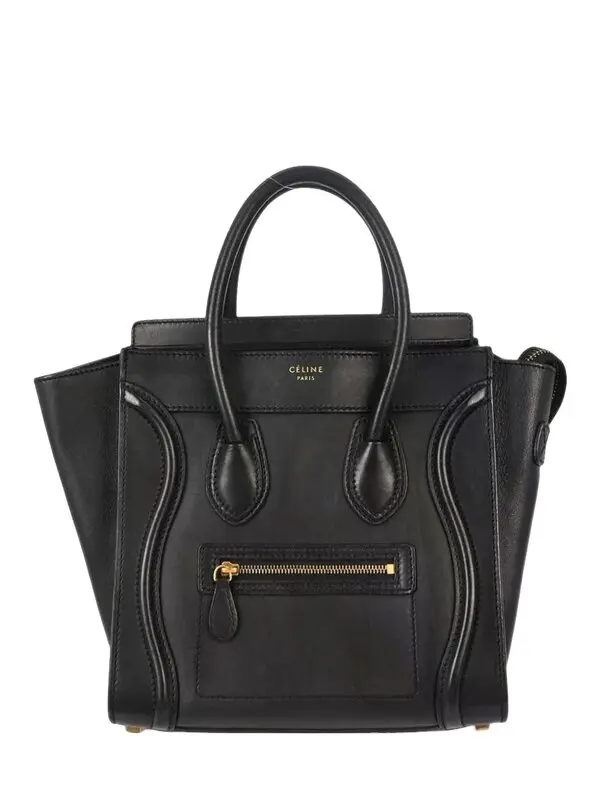 Celine Luggage Micro Leather Tote Bag - Black