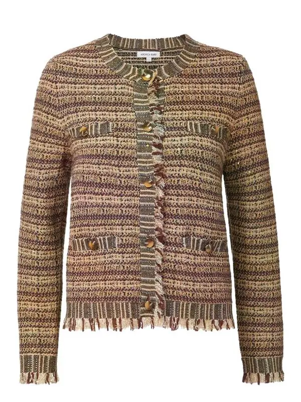Veronica Beard Sariyah Fringed Jacket - Red