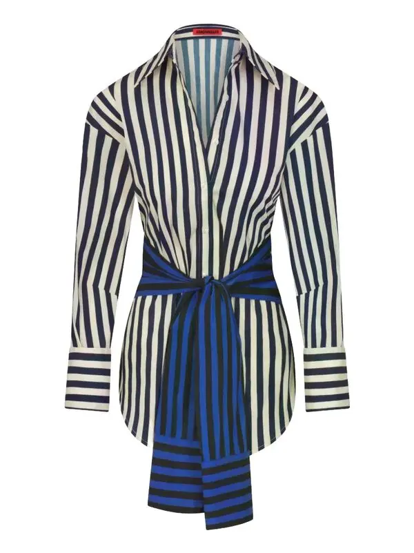 SIMONMILLER Inna Poplin Tie-waist Shirt - Blue