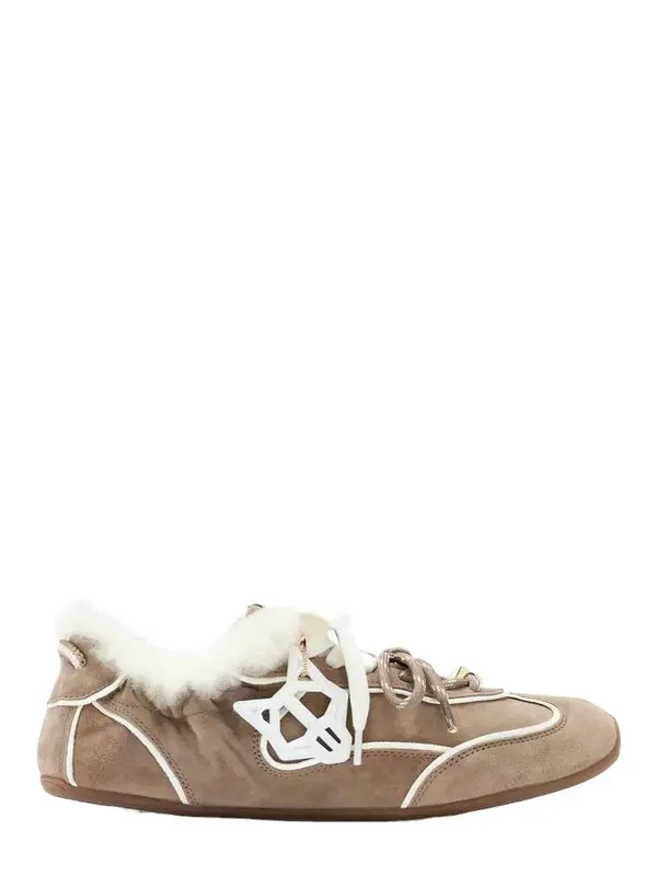 NAKED WOLFE Soul Shearling-trim Sneakers - Neutrals