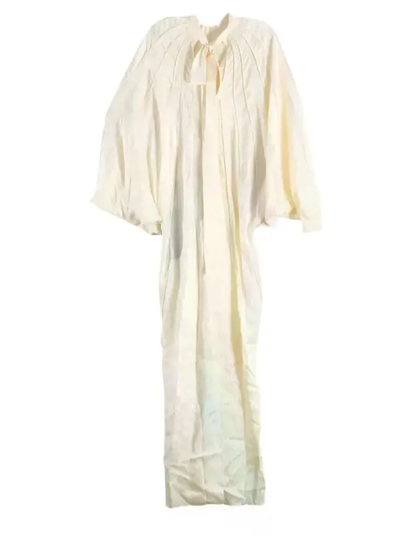 YANGKEHAN Pleated Silk Maxi Dress - Neutrals