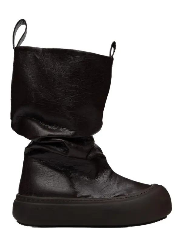 YUMEYUME Ruched Mid-calf Chelsea Boots - Cracked Coffee