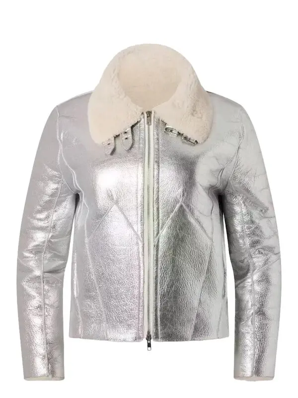 Perfect Moment Sloan Metallic Leather Jacket - Silver