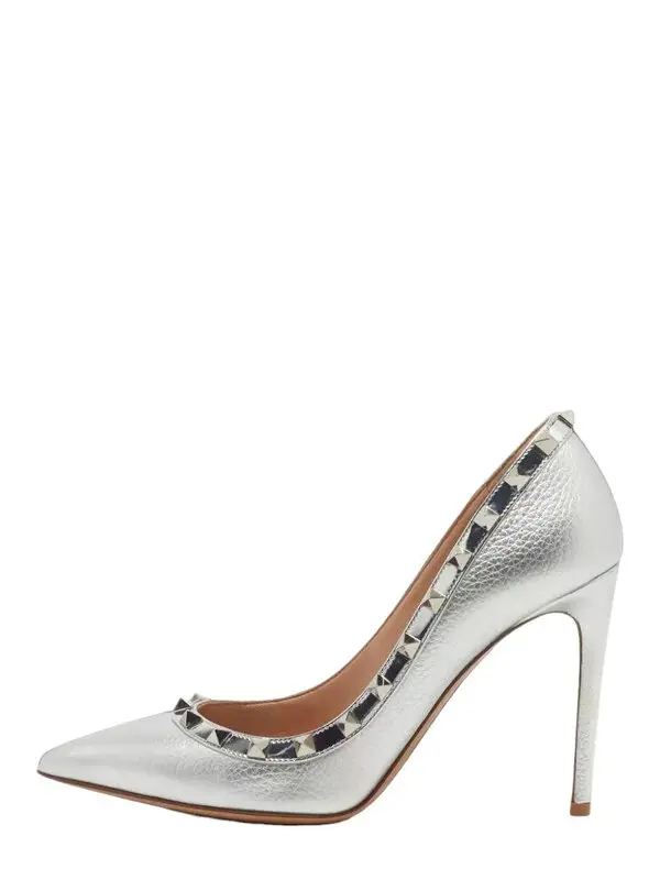Valentino Garavani Rockstud Pointed-toe Pumps - Silver