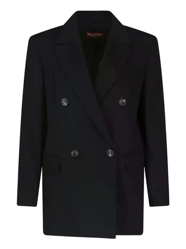 Max Mara Double-breasted Virgin Wool Jacket - Black