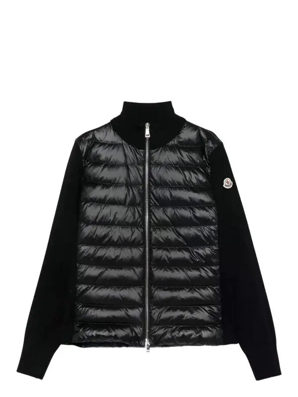 Moncler Quilted-panel Zip-up Puffer Jacket - Black