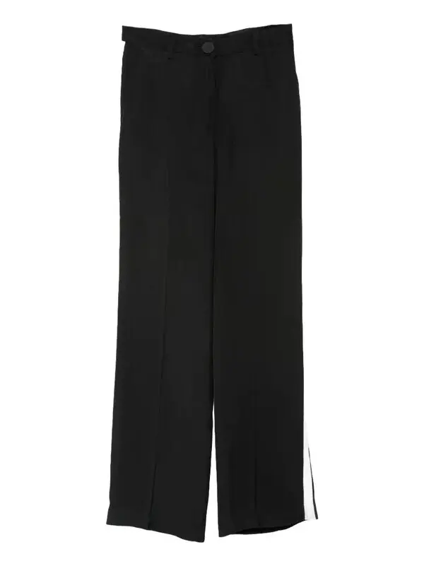 BABYLONE PARIS Side-stripe Wide-leg Trousers - Black