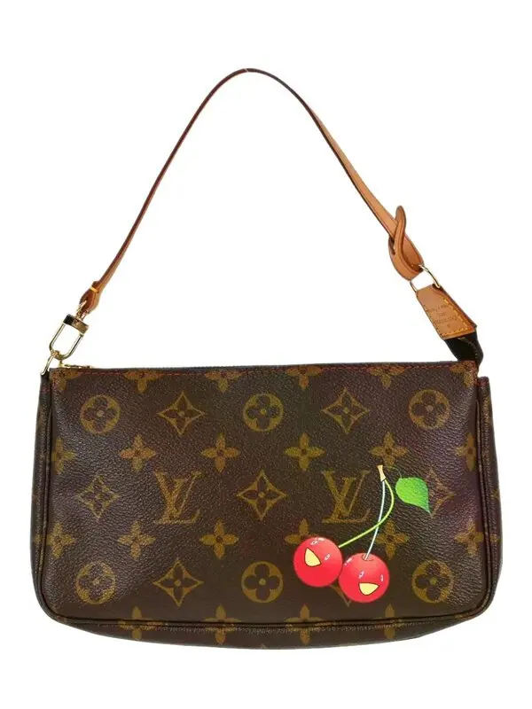 LOUIS VUITTON Cherry Pochette Accessoires Monogram Tote Bag - Brown