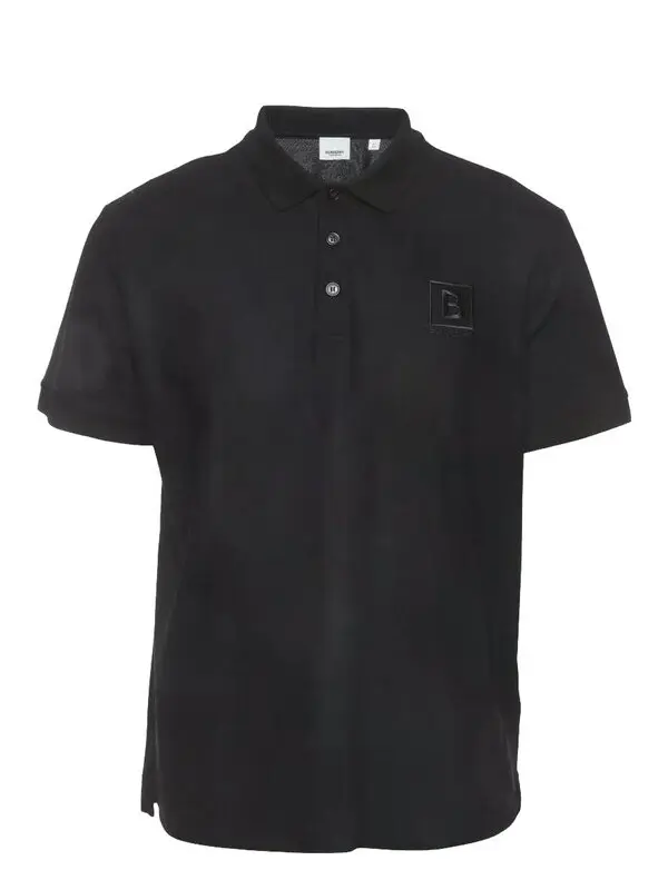 Burberry Logo-embroidered Polo Shirt - Black