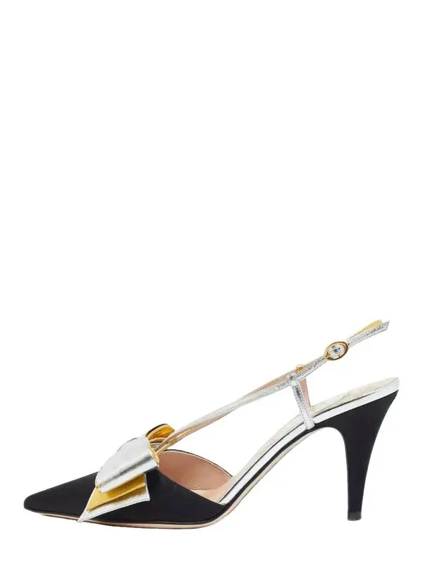 Valentino Garavani Bowow Bow-detail Slingback Pumps - Black
