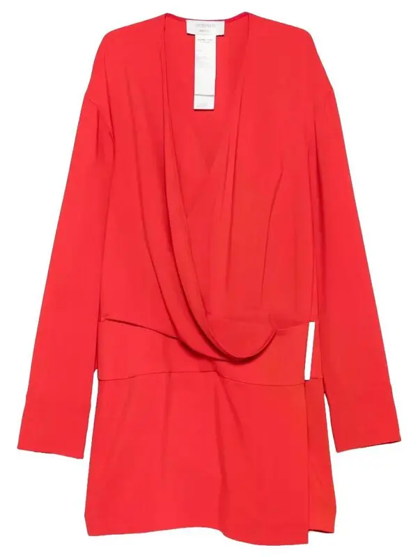 Sportmax Etere Wrap-style Long-sleeve Mini Dress - Red