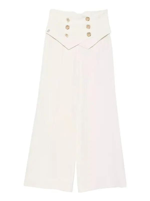 BABYLONE PARIS Double-breasted Wide-leg Trousers - Neutrals