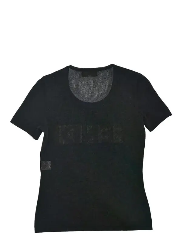 Fendi Logo-intarsia Knit T-shirt - Black