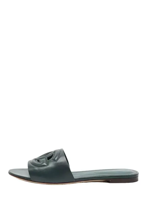 Dolce & Gabbana Bianca Dg-logo Slide Sandals - Green
