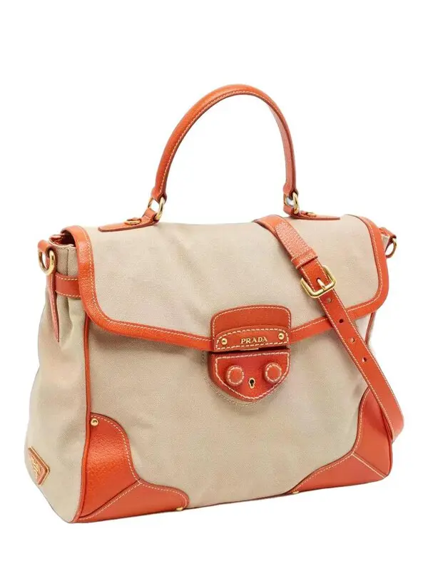 Prada Contrast-trim Tote Bag - Neutrals