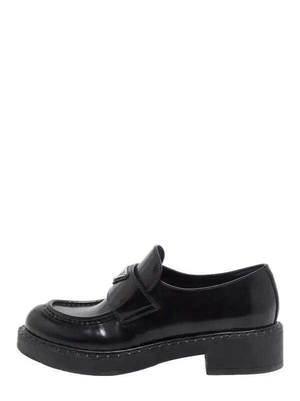 Prada Triangle Logo Plaque Loafers - Black