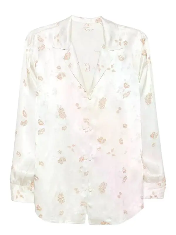 DÔEN Maurise Floral-jacquard Shirt - Neutrals