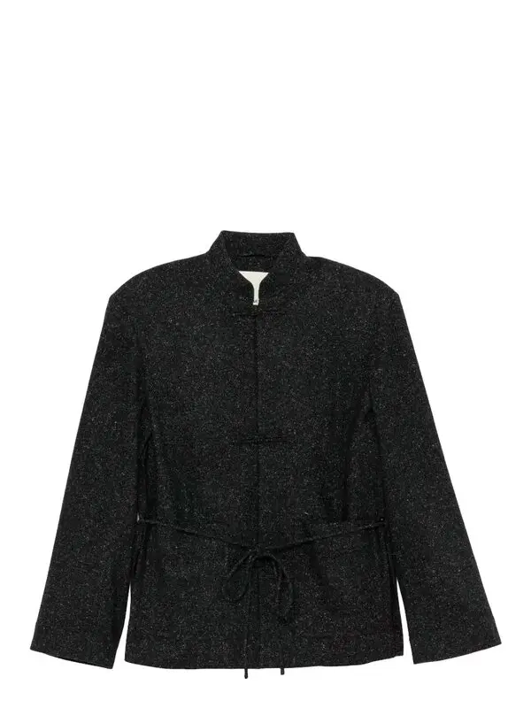 SAMUEL GUÌ YANG Frog-fastening Drawstring Jacket - Grey