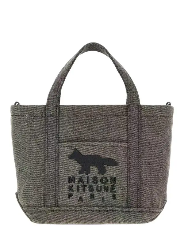 Maison Kitsuné Mini Profile Fox Denim Tote Bag - Black