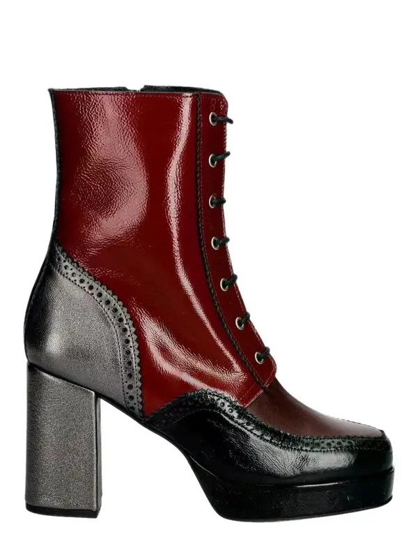 Fly London Brogue-detail Lace-up Boots - Red